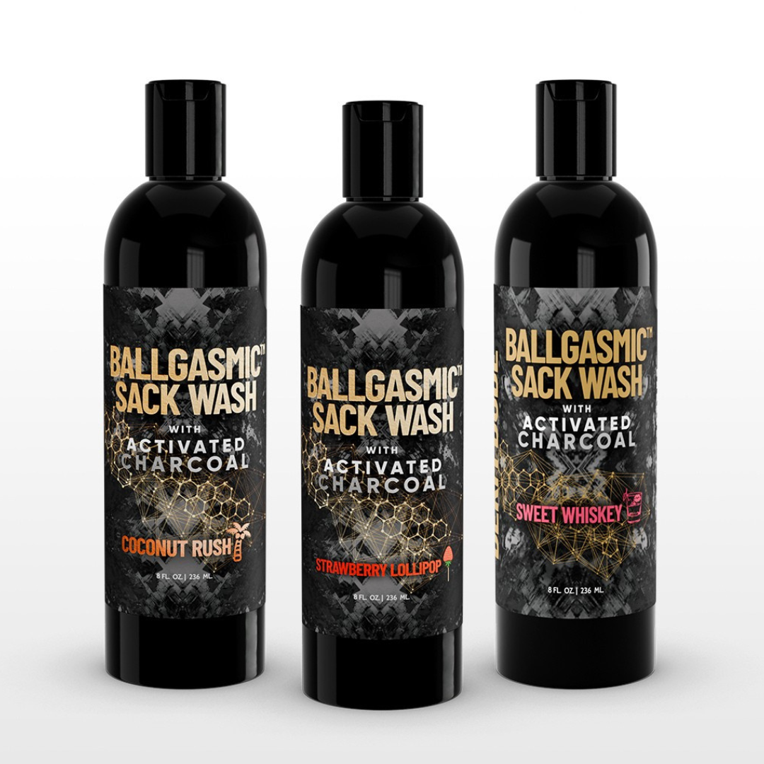 Ballgasmic Sack & Body Wash 3 Pack – Charcoal Formula – Derm Dude